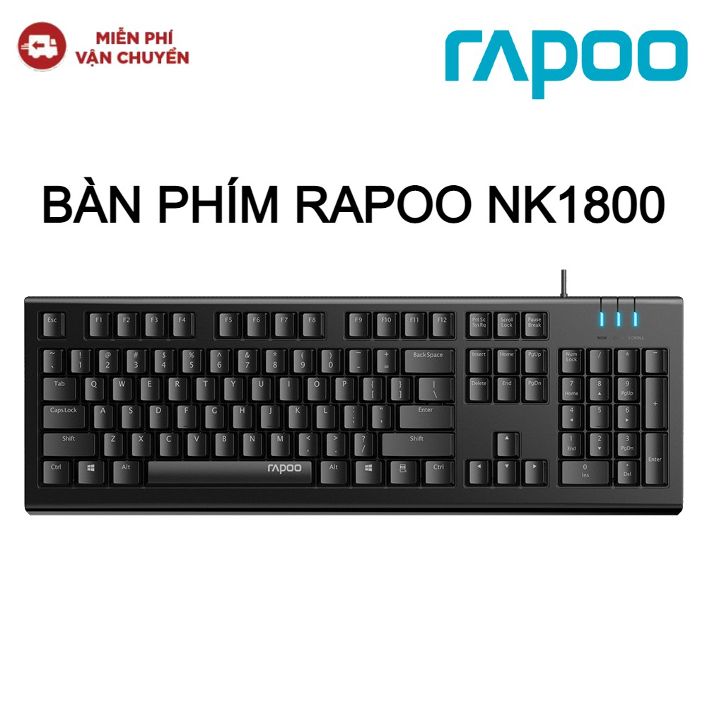 Bàn phím Rapoo NK1800 Wired (Đen) Hàng chính hãng new 100% | Shopee Việt Nam