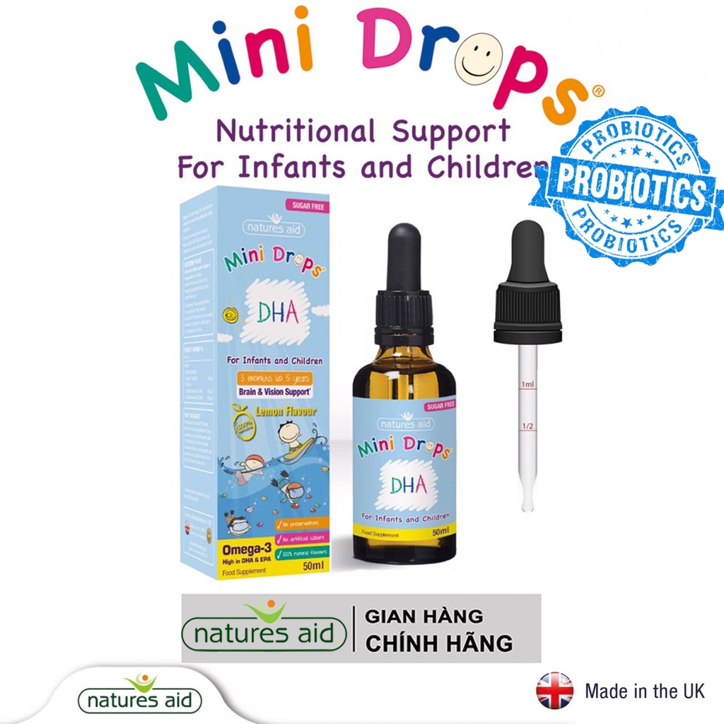 DHA Drops (50ml) bổ sung DHA của Natures Aid UK | Shopee Việt Nam