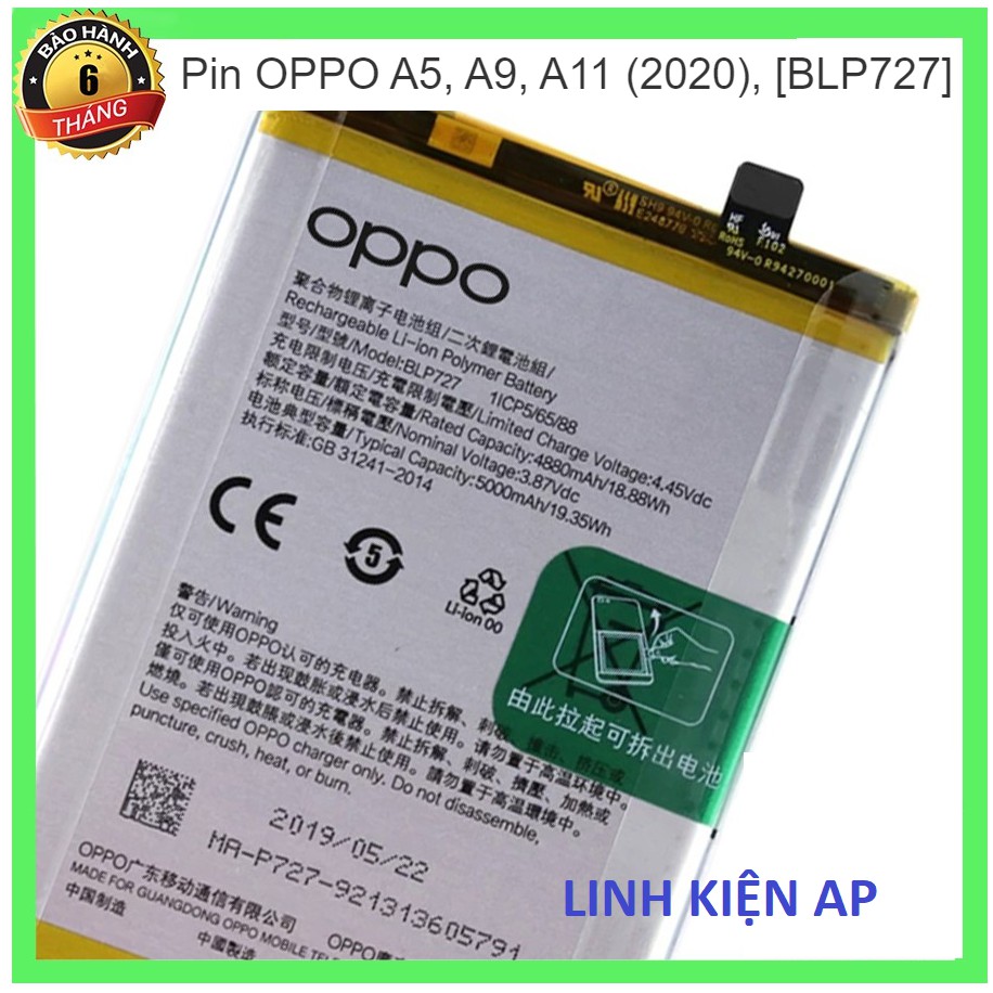 Pin Oppo A9 (2020), BLP727, 5000mAh bảo hành 3 tháng | Shopee Việt Nam