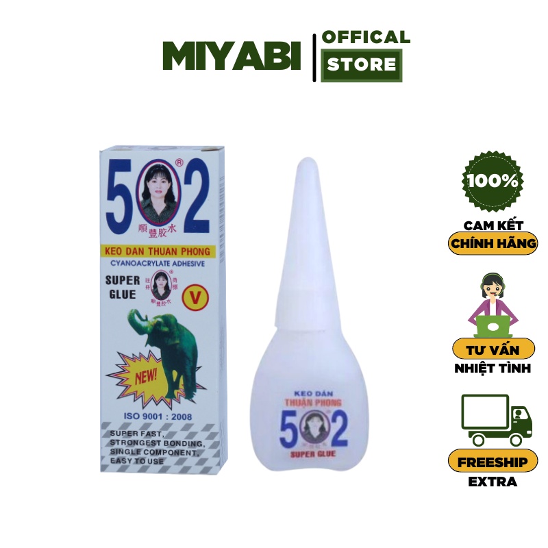 Keo 502 siêu dính - cao cấp - 1 lọ - Keo con voi - MIYABI STORE | Shopee Việt Nam