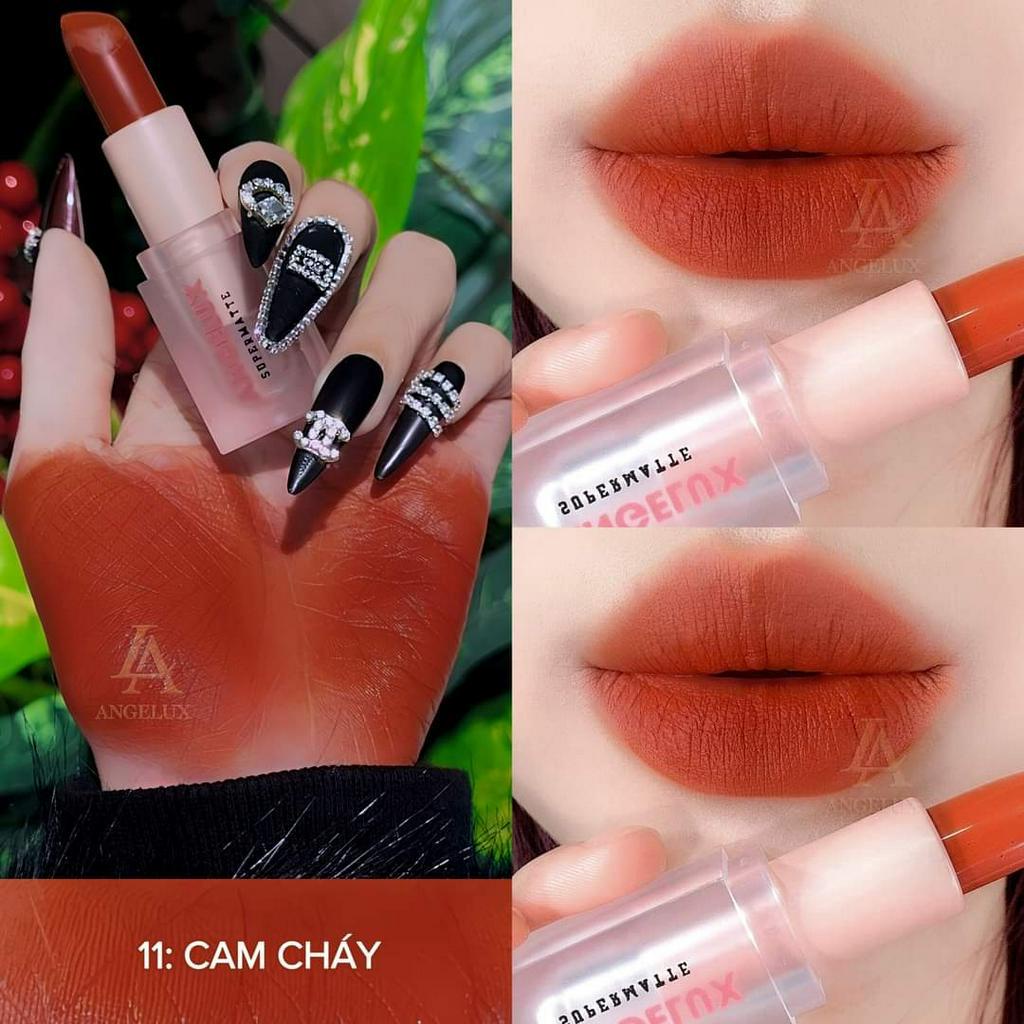 Son THỎI SÁP ANGELUX 2023 NEW, chất nhung mịn lì hottrend (11- CAM CHÁY ...