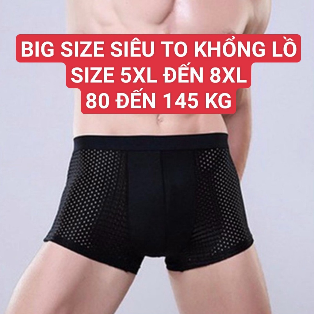 Quần sịp đùi boxer Nhật 4 chiều thông hơi cao cấp BIG SIZE SIZE LỚN (5XL ĐẾN 8XL, 85 ĐẾN 145 KG ...