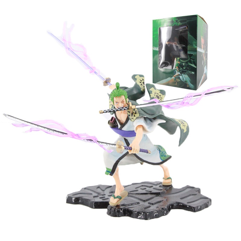 Mô hình One Piece Zoro kimono Sauron 3 kiếm dòng chảy trận chiến 24cm ...