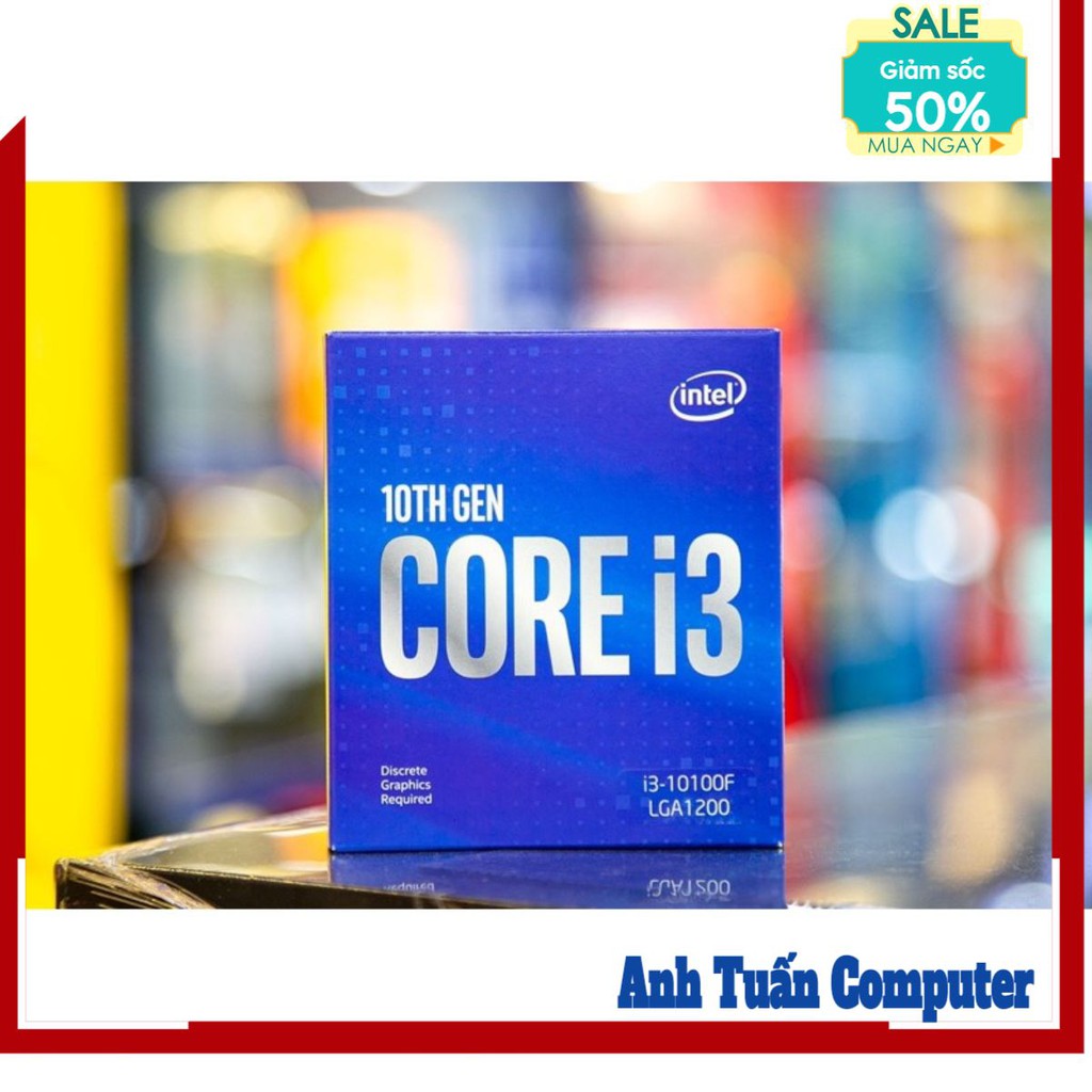 CPU Intel Core i3 10100 3.6GHz turbo up to 4.3GHz, 4 nhân 8 (Box Chính ...