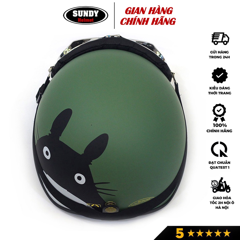 Mũ bảo hiểm thể thao SUNDY thời trang, họa tiết Mèo Totoro cute, dáng ...