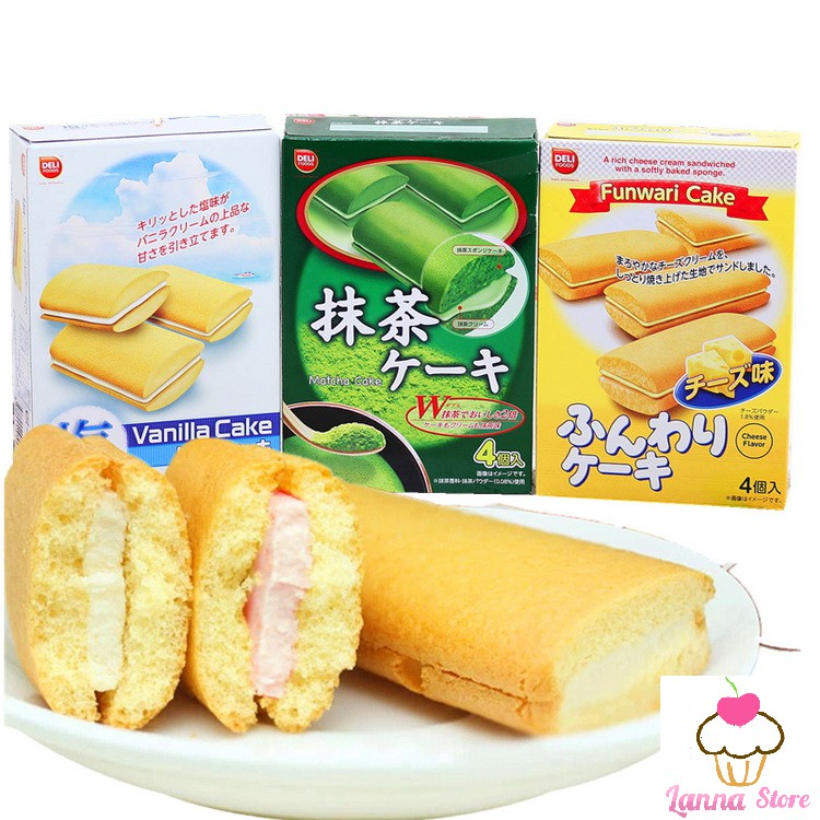 Bánh bông lan nhân kem Funwari Phô Mai / Vani / Trà Xanh - Funwari Cake ...