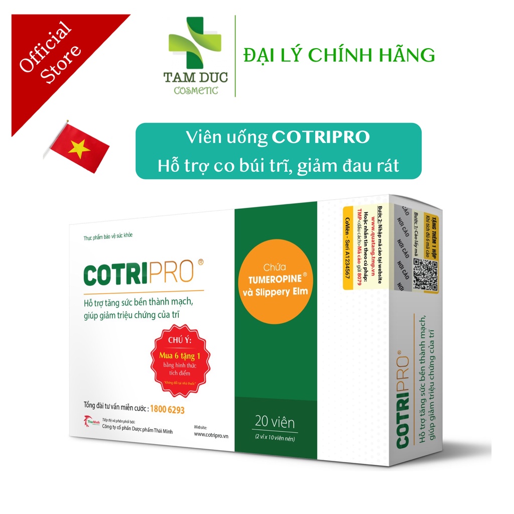 COTRIPRO - Viên uống và gel bôi giúp co búi trĩ, trĩ nội, trĩ ngoại ...