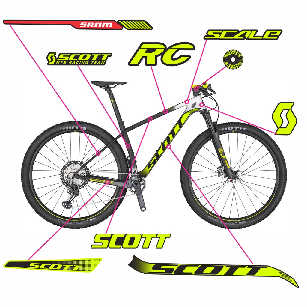 Tem decal dán sườn xe đạp địa hình SCOTT SCALE RC | MTB Frame Decal ...