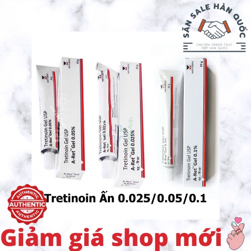 [Chính Hãng - Có sỉ] Tretioin Ấn Aret Gel USP 0.025%, 0.05%, 0.1% ...