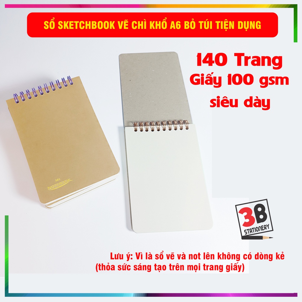 Sổ tay lò xo, kích thước A6, 140 trang. | Shopee Việt Nam