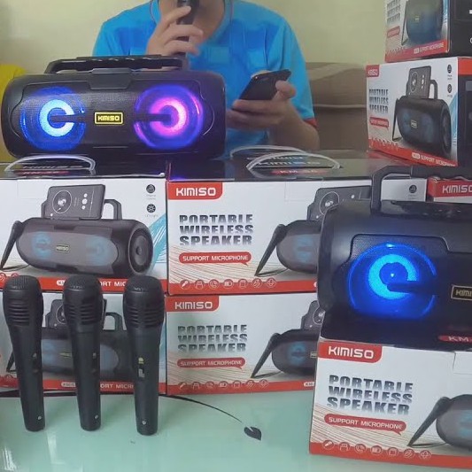Loa di động đa năng Kimiso KM-S1/S2/S6 bluetooth thích hợp Karaoke - Trợ giảng - Du lịch - Dã ...