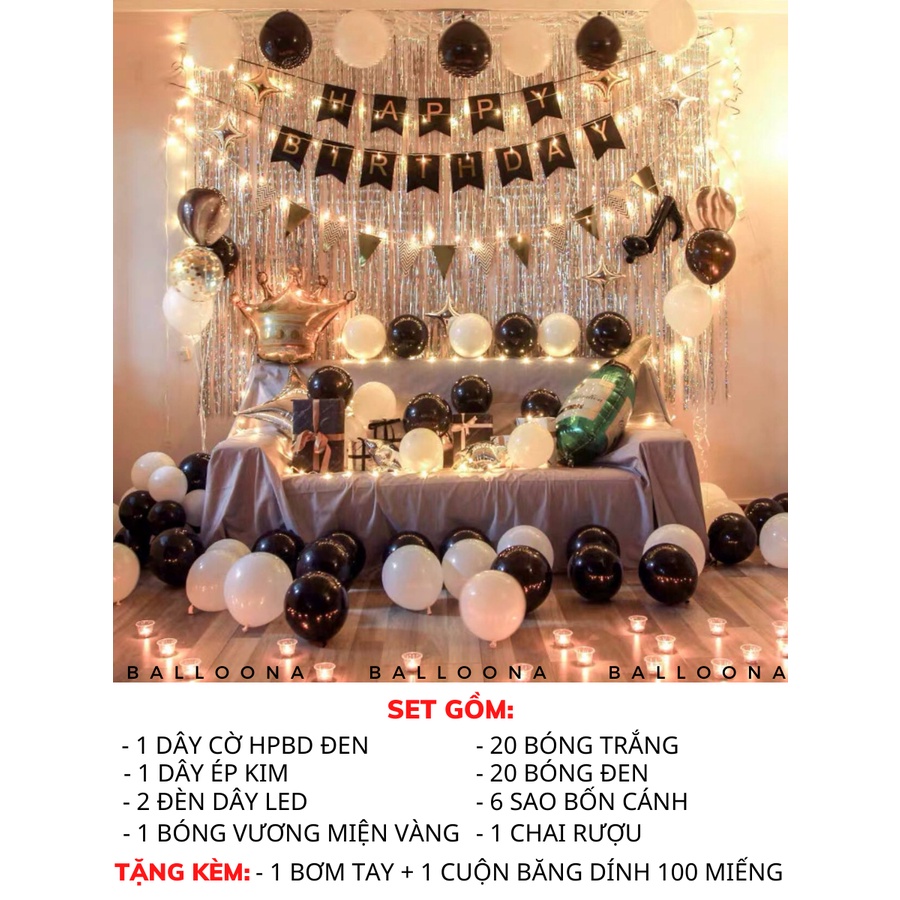 COMBO Set bong bóng trang trí sinh nhật giá rẻ đầy đủ phụ kiện set up ...