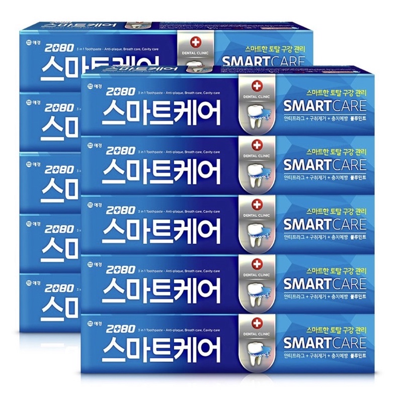 [HÀNG CHÍNH HÃNG] Kem đánh răng làm trắng răng, hết hôi miệng Smart care 2080 hộp to 190g (Hàn ...