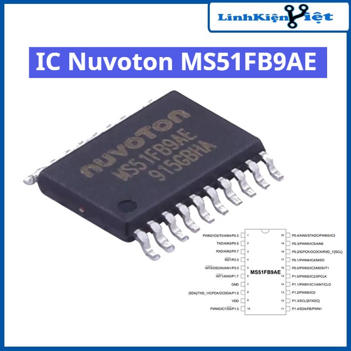 IC Nuvoton MS51FB9AE dải điện áp 2.4-5.5V | Shopee Việt Nam