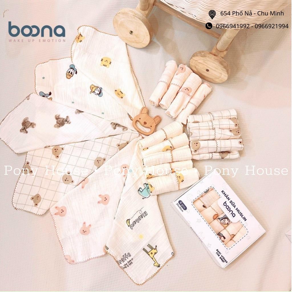 Khăn Sữa Boona - Set 6 Khăn Xô Muslin Siêu Mềm, Mịn Rửa Mặt, Tắm Cho Bé Sơ Sinh | Shopee Việt Nam