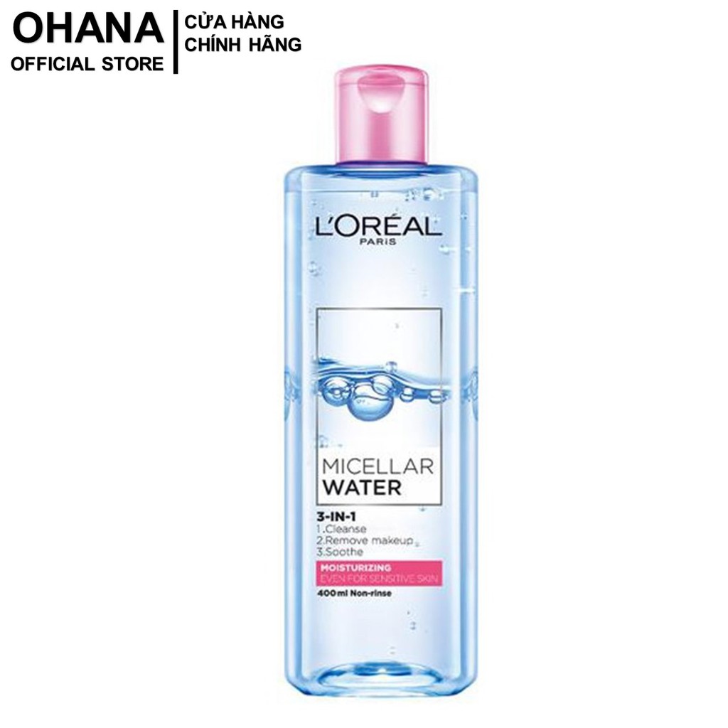 Nước Tẩy Trang Dưỡng Ẩm L'Oreal Paris 3-in-1 Moisturizing Micellar Water 400ml (Hồng) | Shopee ...