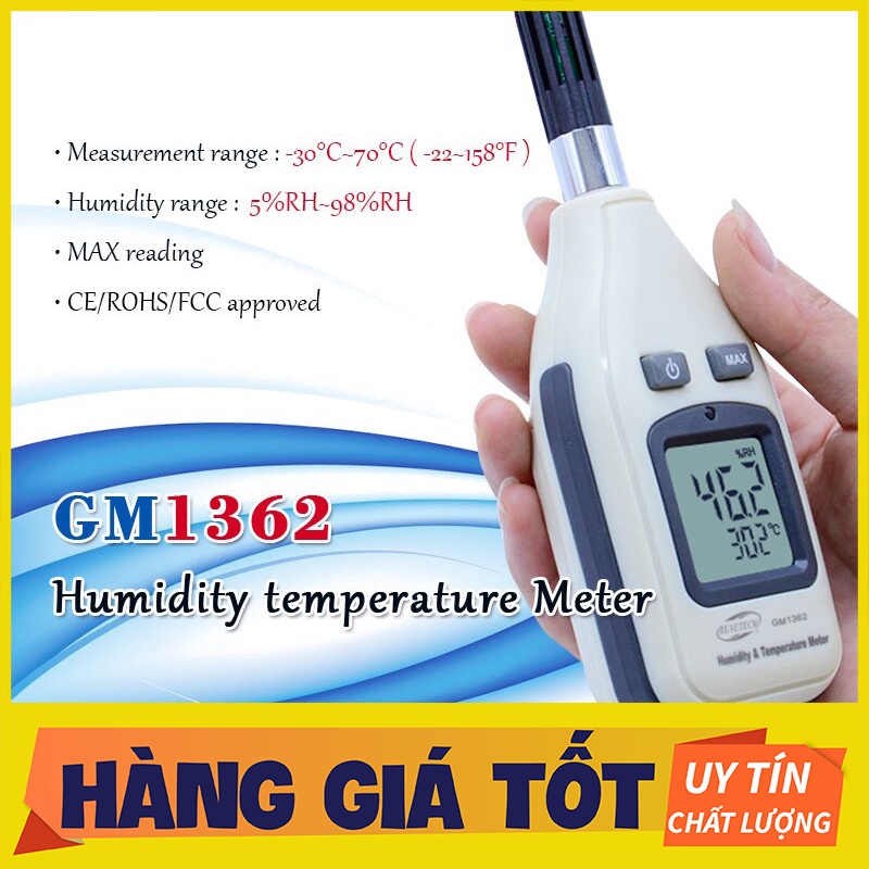 Máy đo nhiệt độ và độ ẩm Benetech GM1362 | Shopee Việt Nam