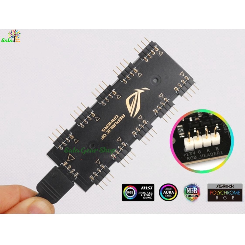 Hub mở rộng 10 cổng logo ROG led 5v 3pin | 12v 4pin | Shopee Việt Nam