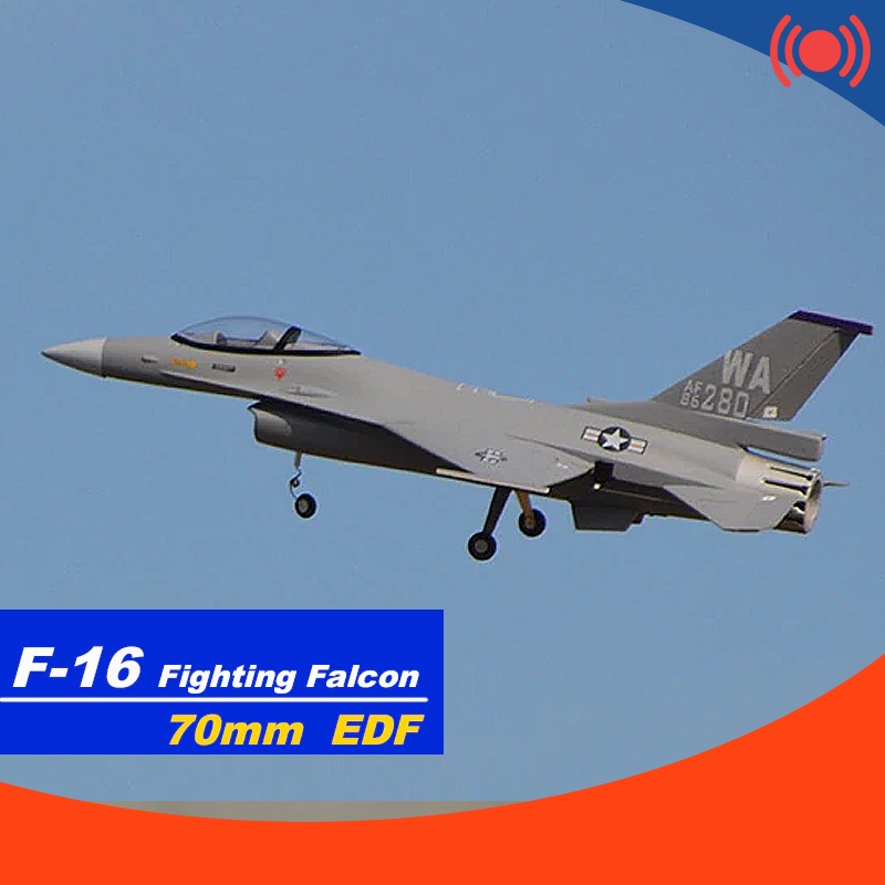 Kit Hookll F16 (F-16) Fighting Falcon 70mm 12 lá EDF bản PNP ráp máy bay điều khiển từ xa ...