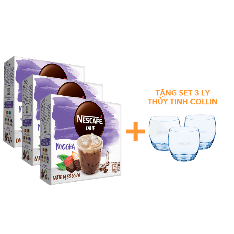 [TẶNG Set 3 Ly Thủy Tinh Collin] Combo 3 Hộp cà phê hòa tan NESCAFÉ ...