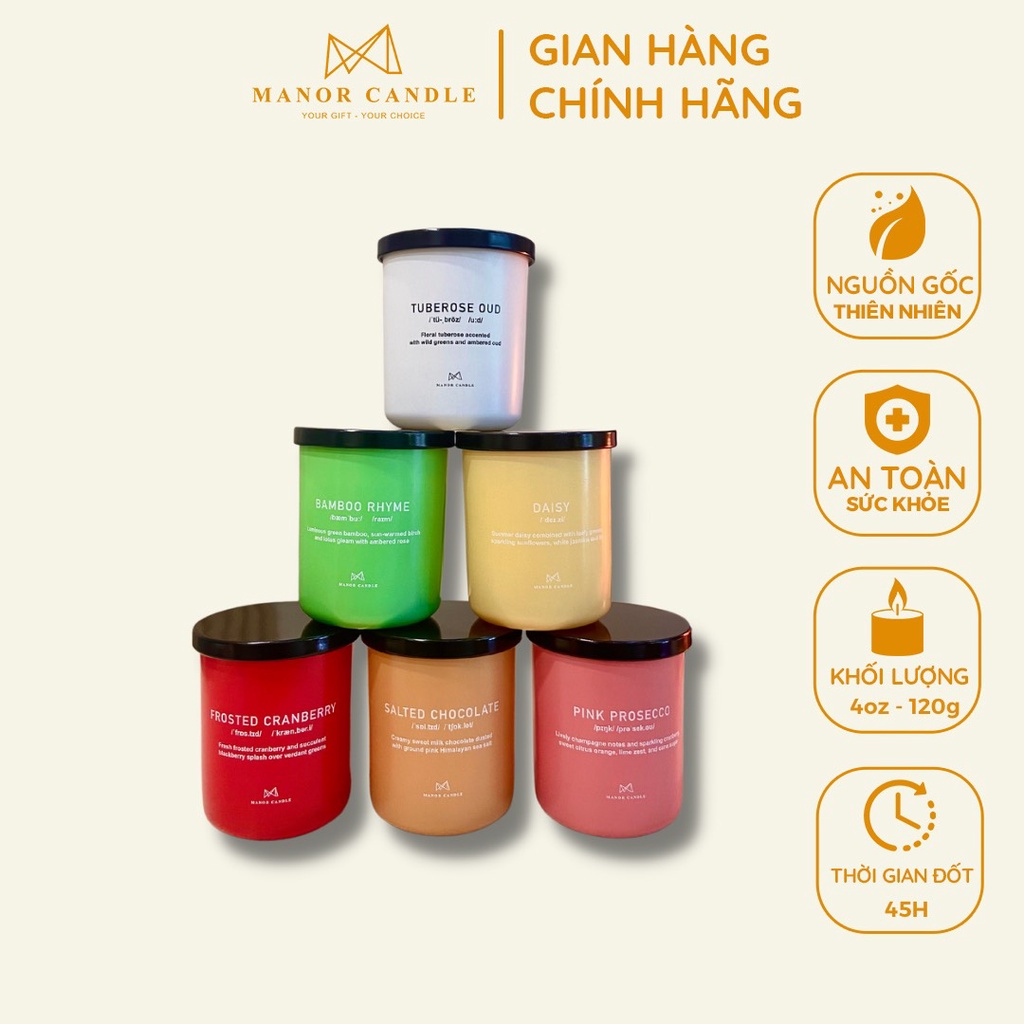 Nến thơm Manor Candle không khói an toàn 120Gram 4oz 1 bấc | Shopee ...