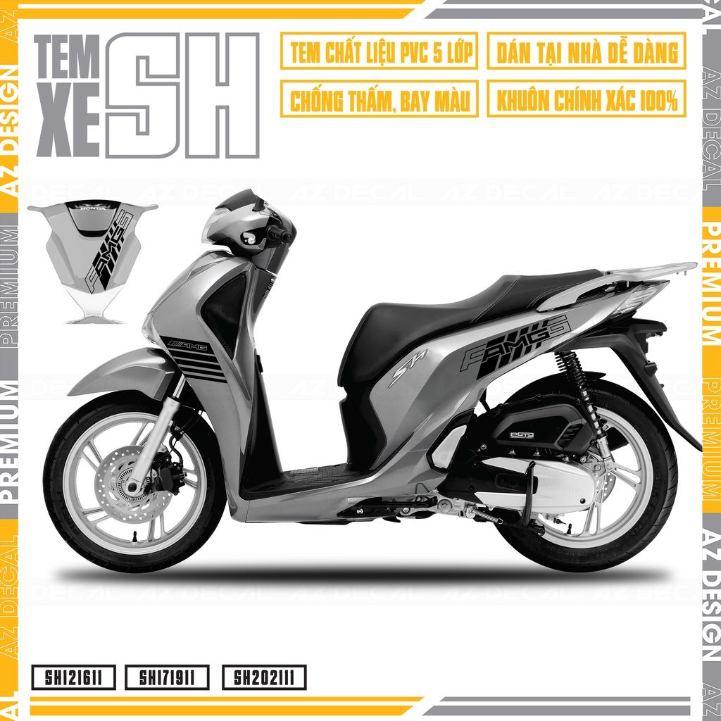 Tem Rời Dán Xe SH 2025 Mẫu AMG Cách Điệu | SH11 | Decal Chế Dán Xe Máy ...