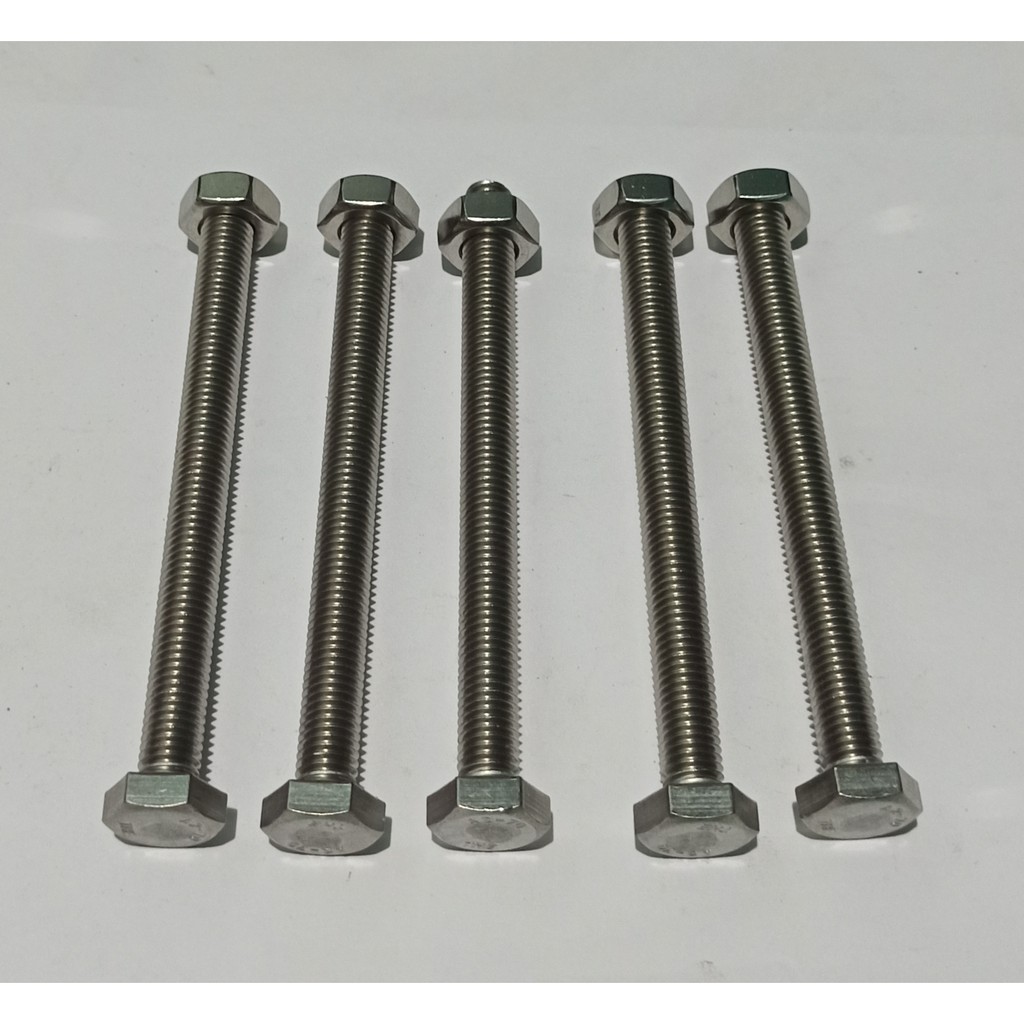 M10x120mm INOX 304 COMBO 5 Bu Long Con Tán INOX Chống Gỉ, 10 Li 1 Tấc 2 ...