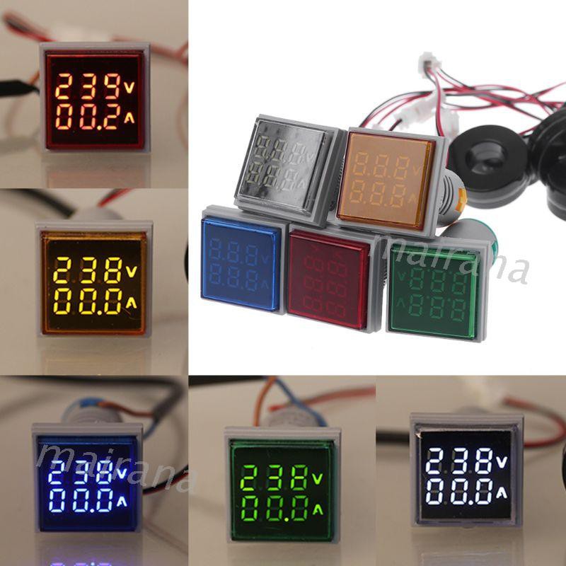 Square LED Digital Dual Display Voltmeter & Ammeter Voltage Gauge Current Meter | Shopee Việt Nam