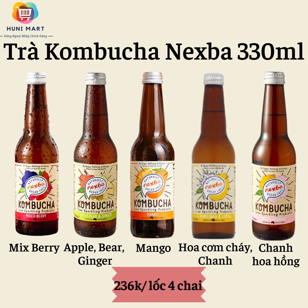 Trà Kombucha Nexba lốc 4 chai 330ml | Shopee Việt Nam
