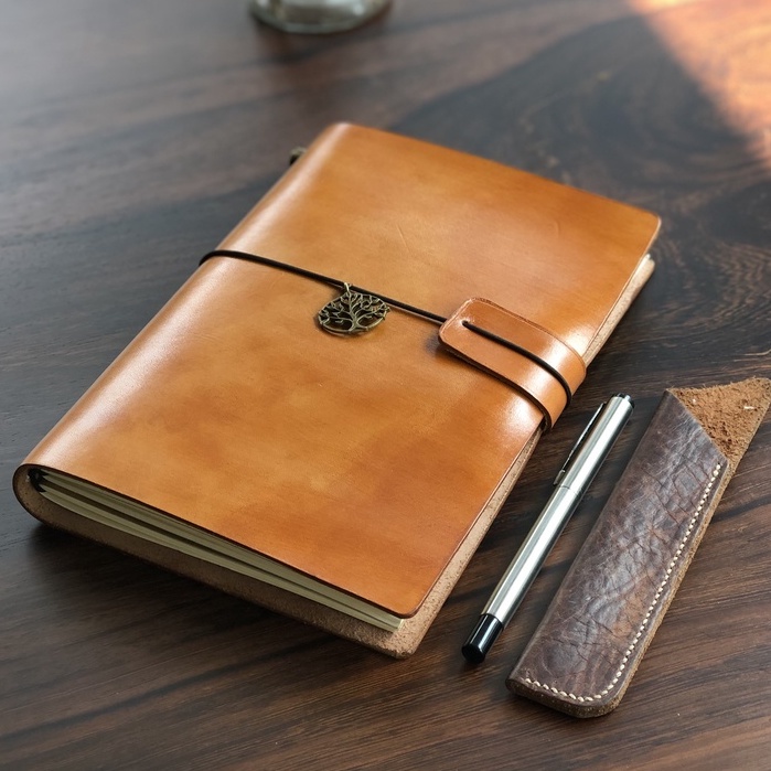 [A5] Sổ Tay Journal Traveller's Da Thật - Handmade 100% - Khắc Tên ...