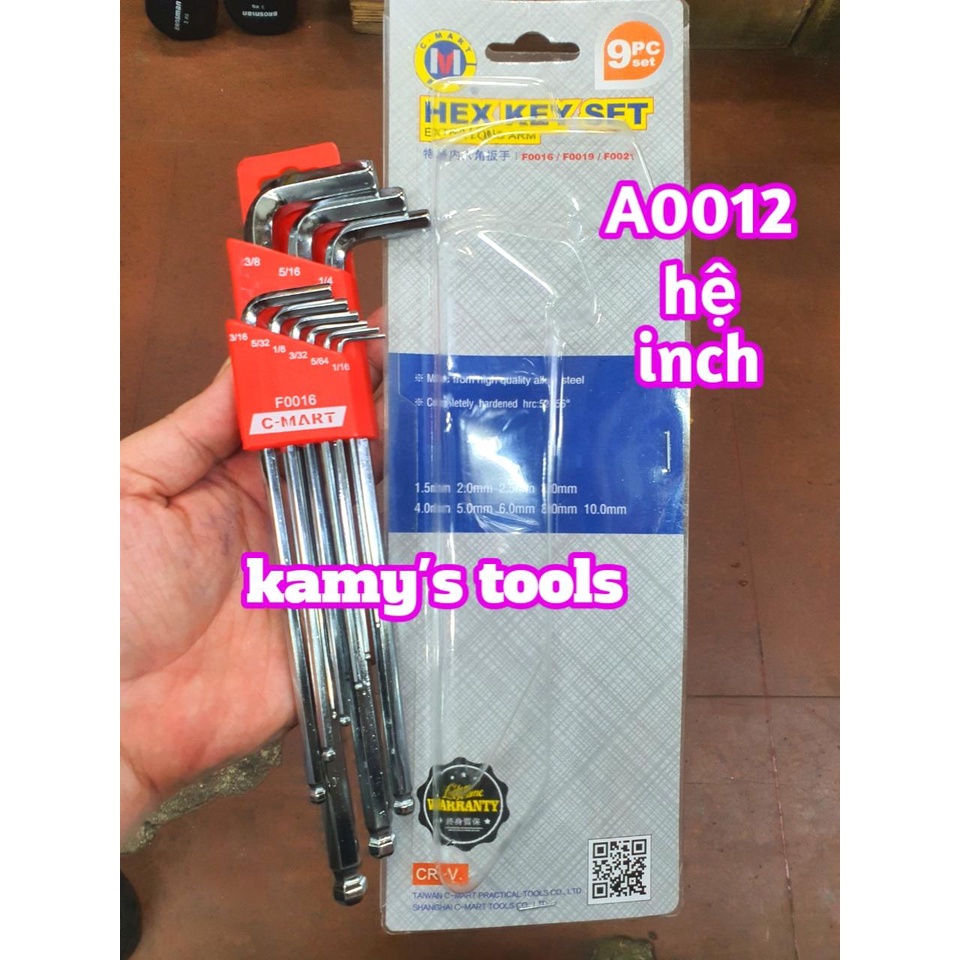 Bộ lục giác dài hệ inch C-mart 9 cây F0016 | Shopee Việt Nam