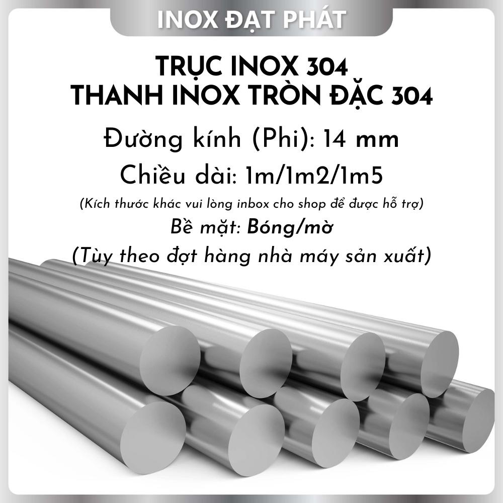Trục Inox Đặc 304/ Thanh Inox Tròn Đặc 304 phi 14.0 mm/ 14 ly, Chiều dài 1m/1m2/1m5 | Shopee ...