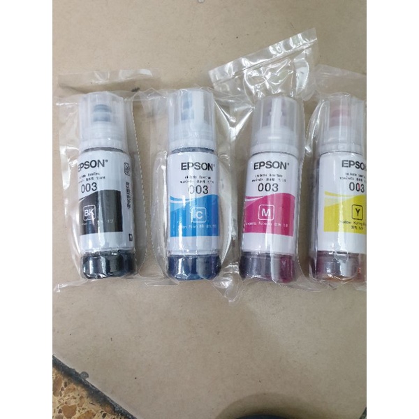 Bộ mực 4 màu 003 P Dùng cho các dòng máy in phun Epson như L3110, L3150,L4150,L1210,L1110,L3210 ...