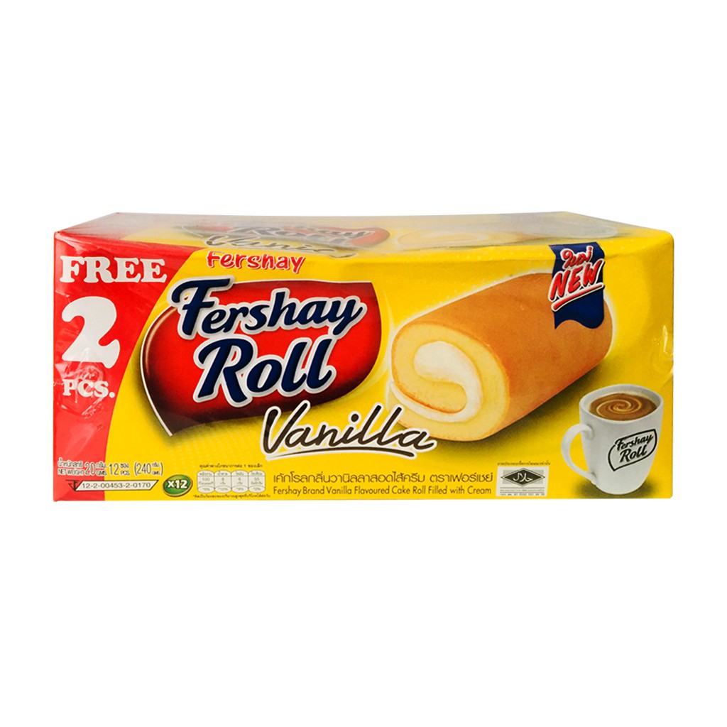 Bánh bông lan cuộn bơ sữa FERSHAY ROLL Thái Lan 240gr - hộp - Fershay ...
