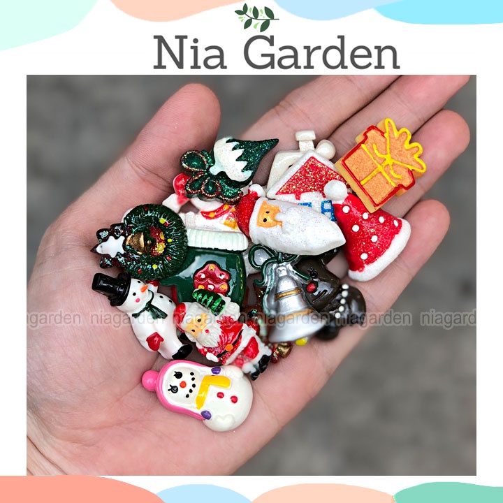 Mô hình tiểu cảnh trang trí chậu cây charm noel decor giáng sinh Nia ...