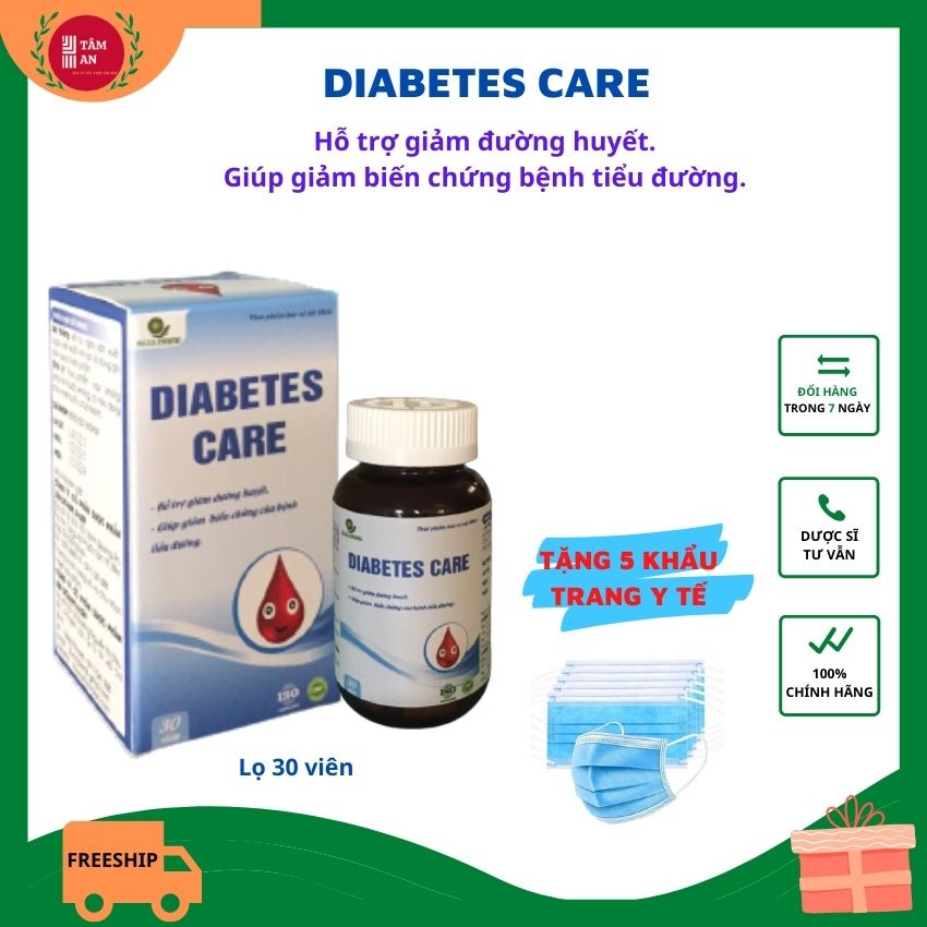Viên uống tiểu đường Diabetes Care hỗ trợ giảm đường huyết, biến chứng ...