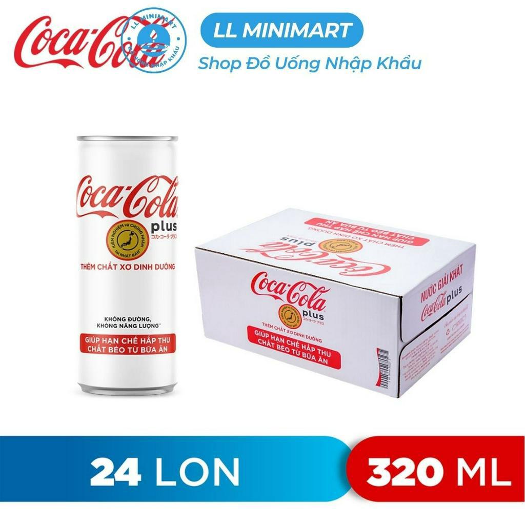 Thùng 24 Lon Nước Ngọt Coca Cola Plus Không Đường 320ML/Lon | Shopee Việt Nam