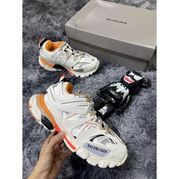 giầy thể thao độn đế balen track trắng cam 3.0 (ảnh thật + full box ...