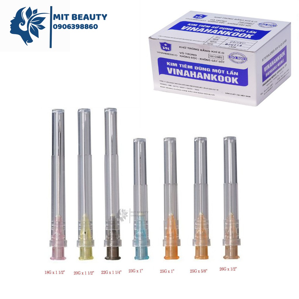 combo 10 Đầu kim Vinahankook các số từ 18G 20G 22G 23G 25G 26G cái tách ...