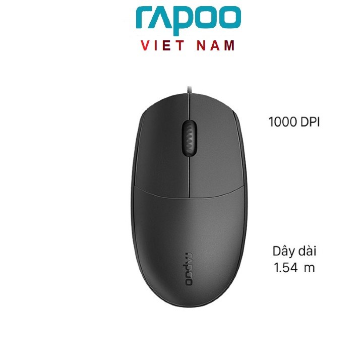 Chuột có dây Rapoo N100 cổng USB Màu Đen Black | Shopee Việt Nam