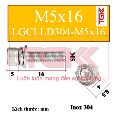 Bulong LGC liền vênh phẳng inox 304 M5 | Shopee Việt Nam