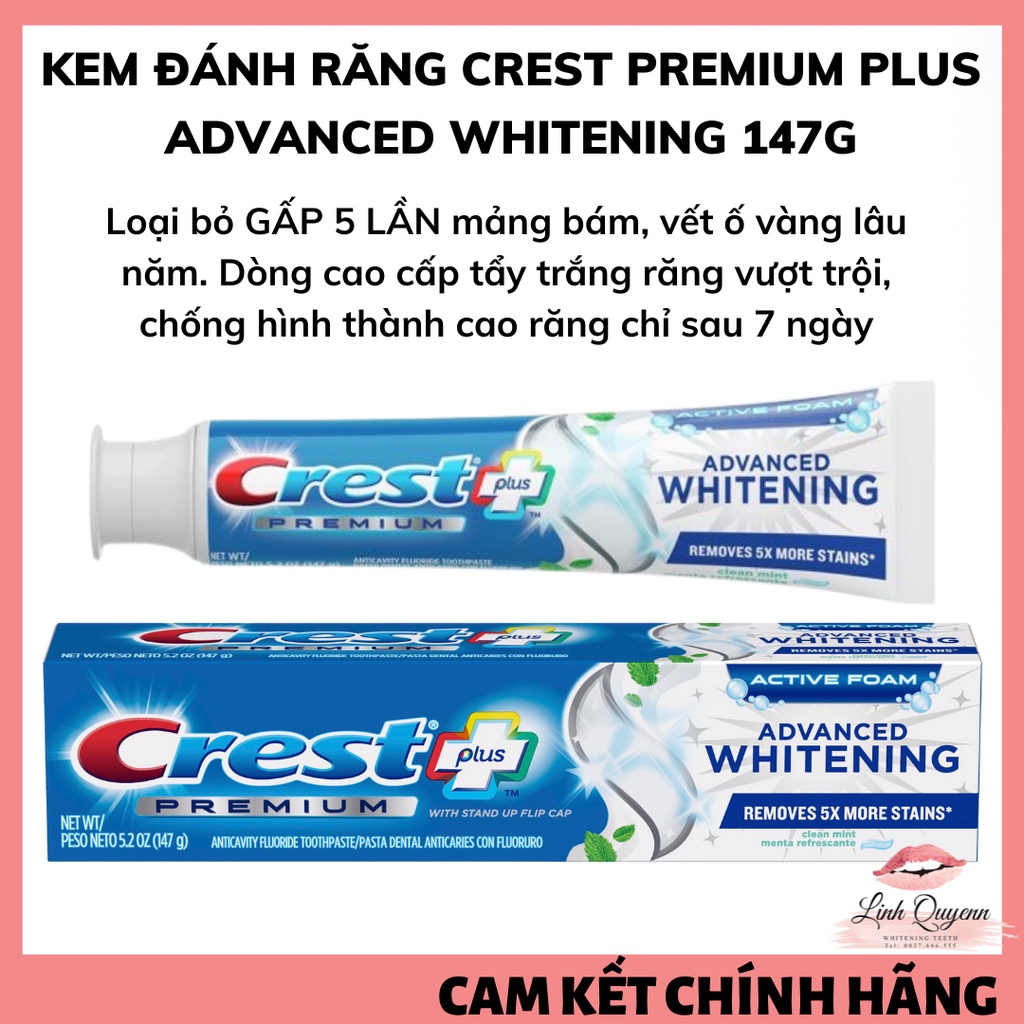 Kem Đánh Răng Crest Premium Plus Advanced Whitening 147G | Shopee Việt Nam