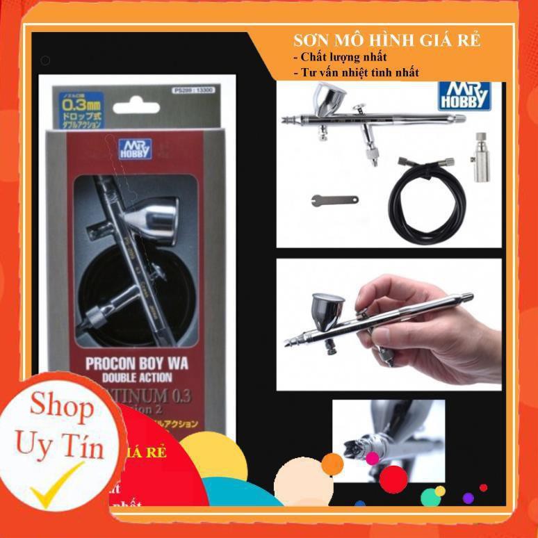 Mr.Hobby PS289 Bút vẽ airbrush Procon Boy WA Double Action Platinum Ver ...