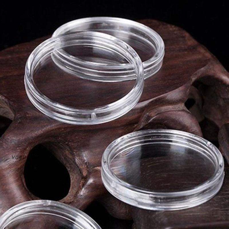 #VOGUEZ#100PCS 20mm Transparent Coin Capsule Container Box Storage ...