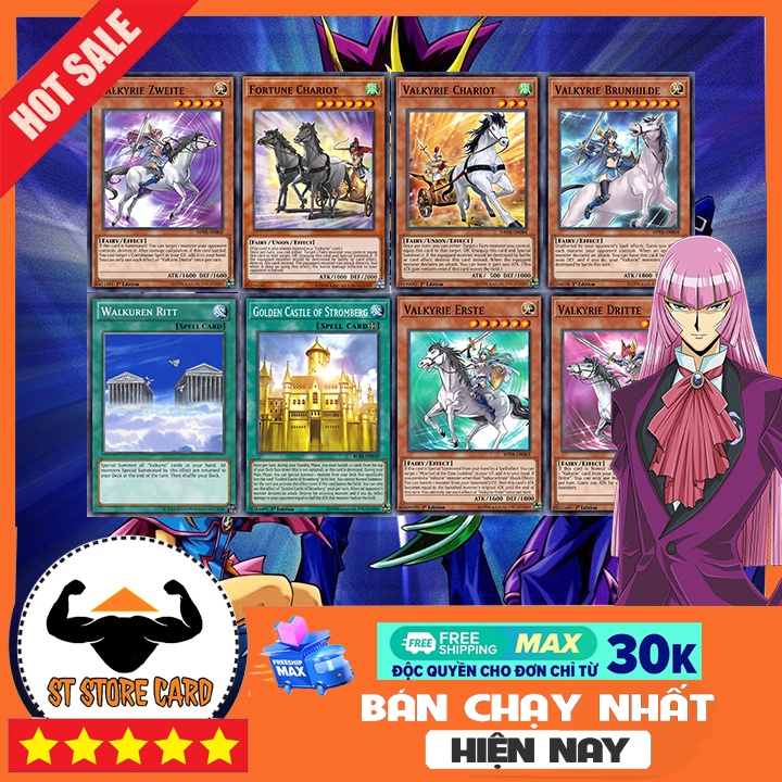 [Bộ 8] Thẻ bài Yugioh của Rose Vó ngựa thiên đàn Valkyrie, Lâu đài bằng vàng của Stromberg [Thẻ ...