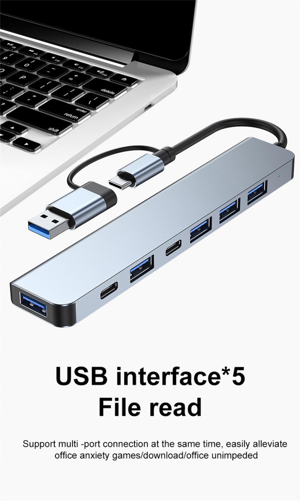 Usb Usb C 2in1 Hub sang USB3.0 SD / TF Reader Laptop Máy tính bảng Điện thoại thông minh Typec ...