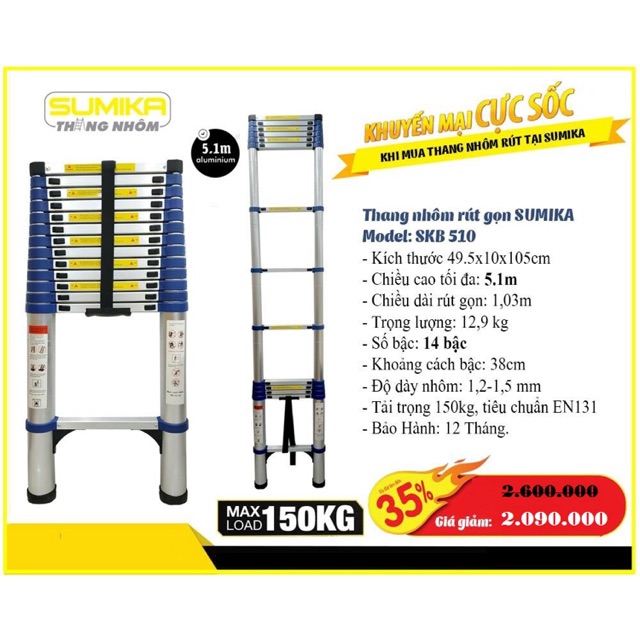 Thang nhôm rút sumika skb510 | Shopee Việt Nam