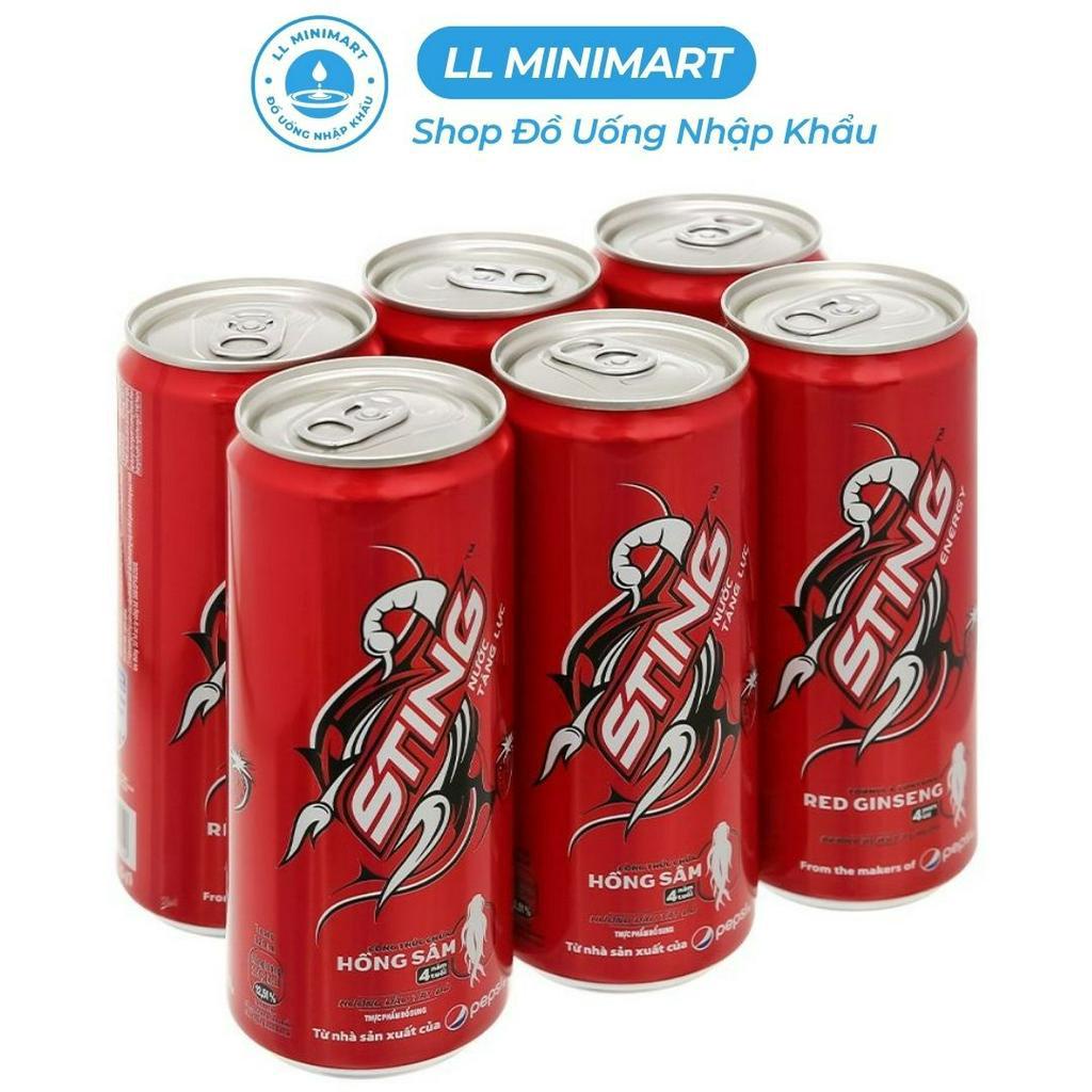 Lốc 6 Lon Nước Tăng Lực Sting Hương Dâu Tây Đỏ 320ml/Lon | Shopee Việt Nam