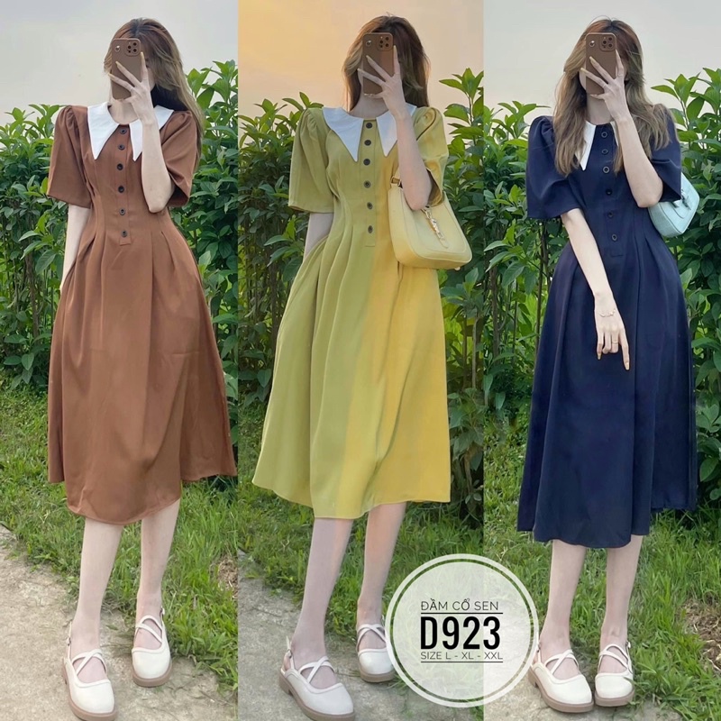 BIGSIZE NHUNG LÊ Đầm cổ sen D923 | Shopee Việt Nam