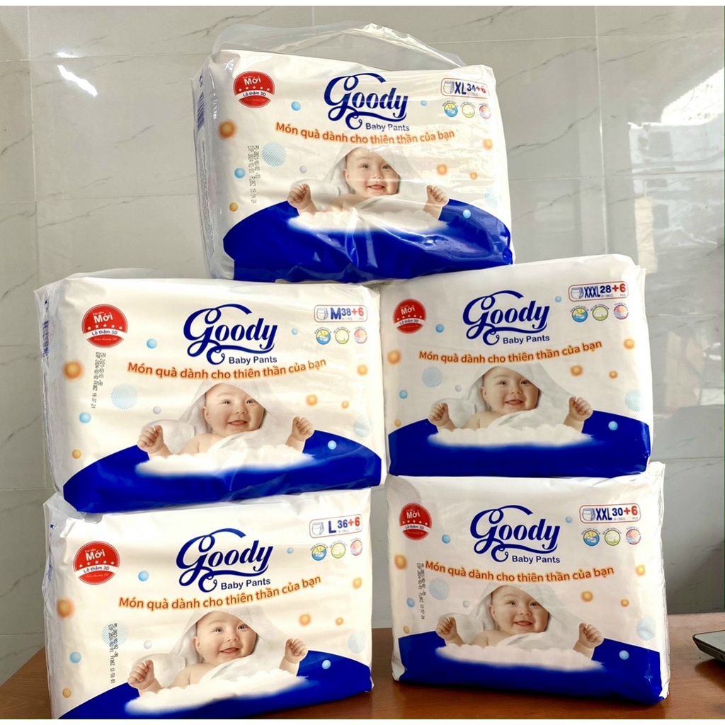 Bỉm quần Goody cao cấp cho bé đủ size M, L, XL, XXL thùng 2 túi 88 ...